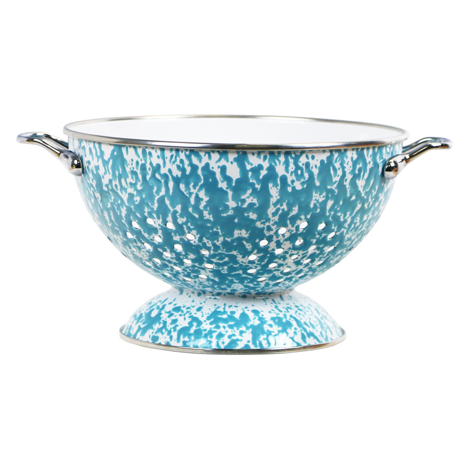 Calypso Basics, Enamel on Steel Marble Effect 3 Qt. Colander, Turquoise ...