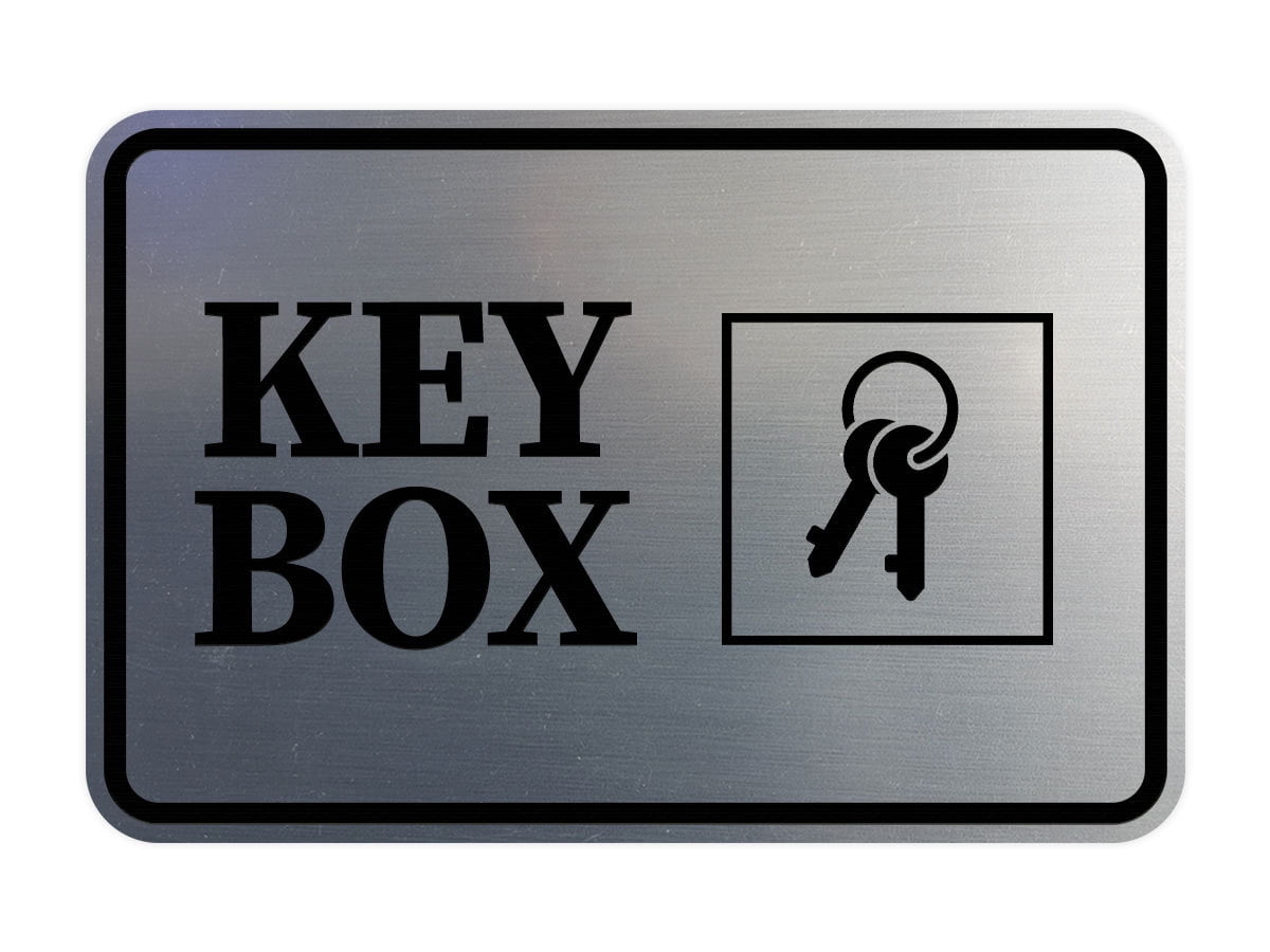 Signs ByLITA Classic Framed Key Box Sign (Brushed Silver) - Small ...