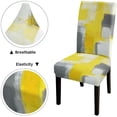 Chair Seat Covers Set of 8, Stretch Spandex Removable Yellow and Gray ...