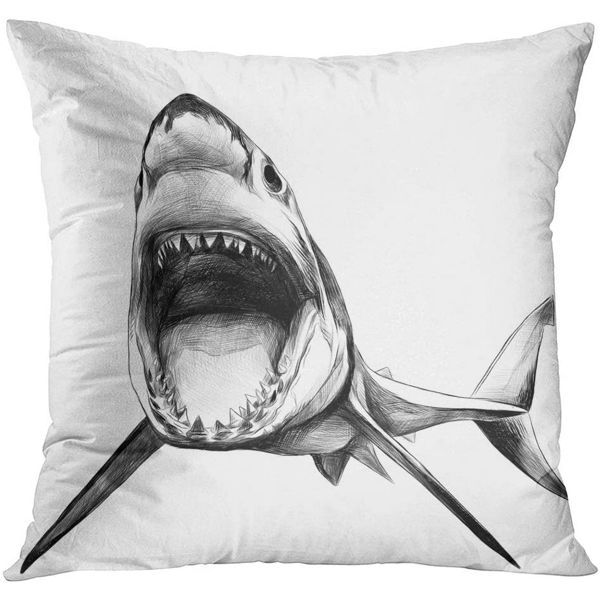 Shark With Mouth Open Drawing