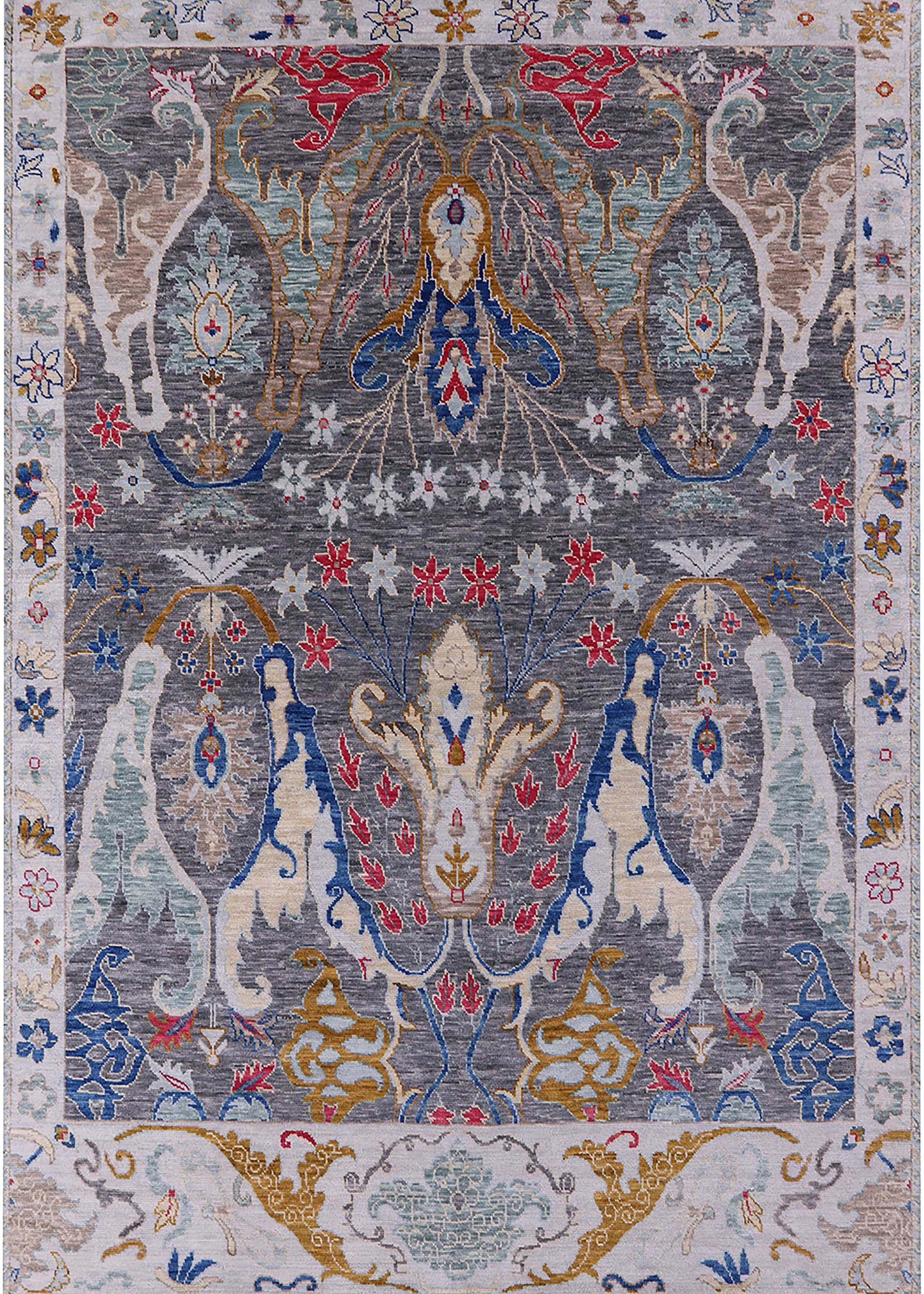 Ahgly Company Indoor Rectangle Mid-Century Modern Purple Oriental Area ...