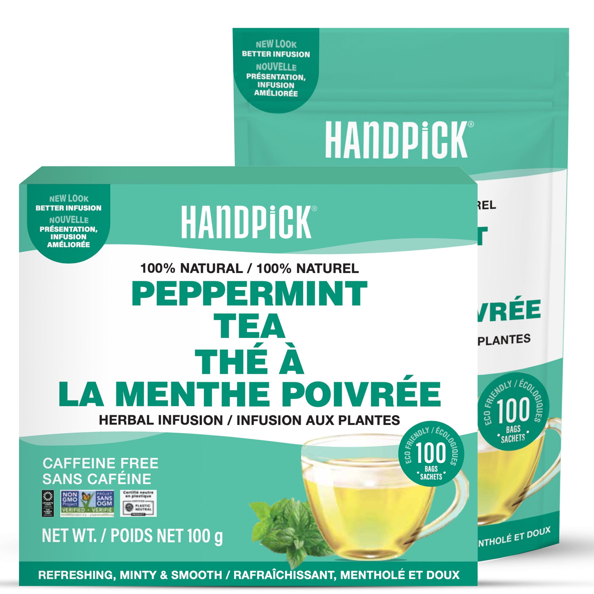 HANDPICK,Peppermint Tea Sacs (100 Unités) / Thé à la Menthe, Thé de ...