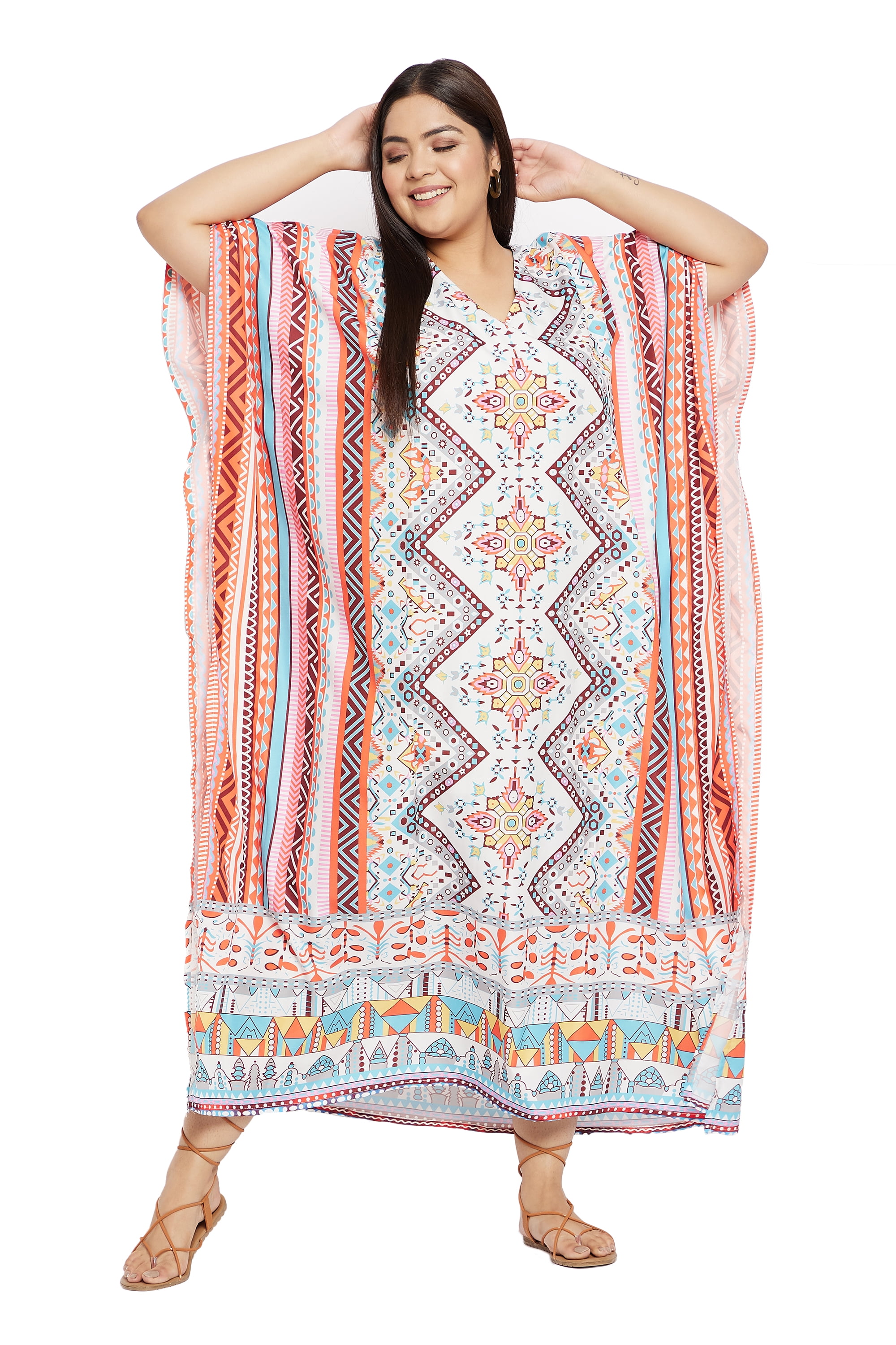 Oussum Women Plus Size Kaftans Polyester Long Maxi Caftan Gown Evening ...