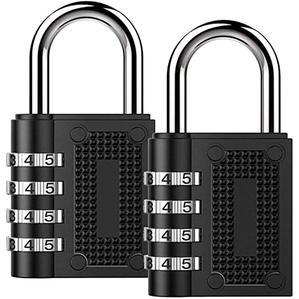 Fankiway 2pcs Combination Padlock Long Shackle Lock 4 Digit Resettable Combination Lock Home Essentials For New Apartment Clearance Household Gadgets