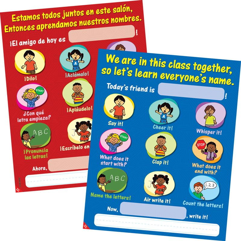 Our Class Names Poster - English/Spanish - Walmart.com