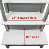 "Aqua Select Anti-Slip In-Pool Steps, White and Grey, for 48-54"" Above ...