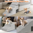 Topmart Large Soft 6-Step Pet Stairs for Dogs, High-Density Sponge, For ...