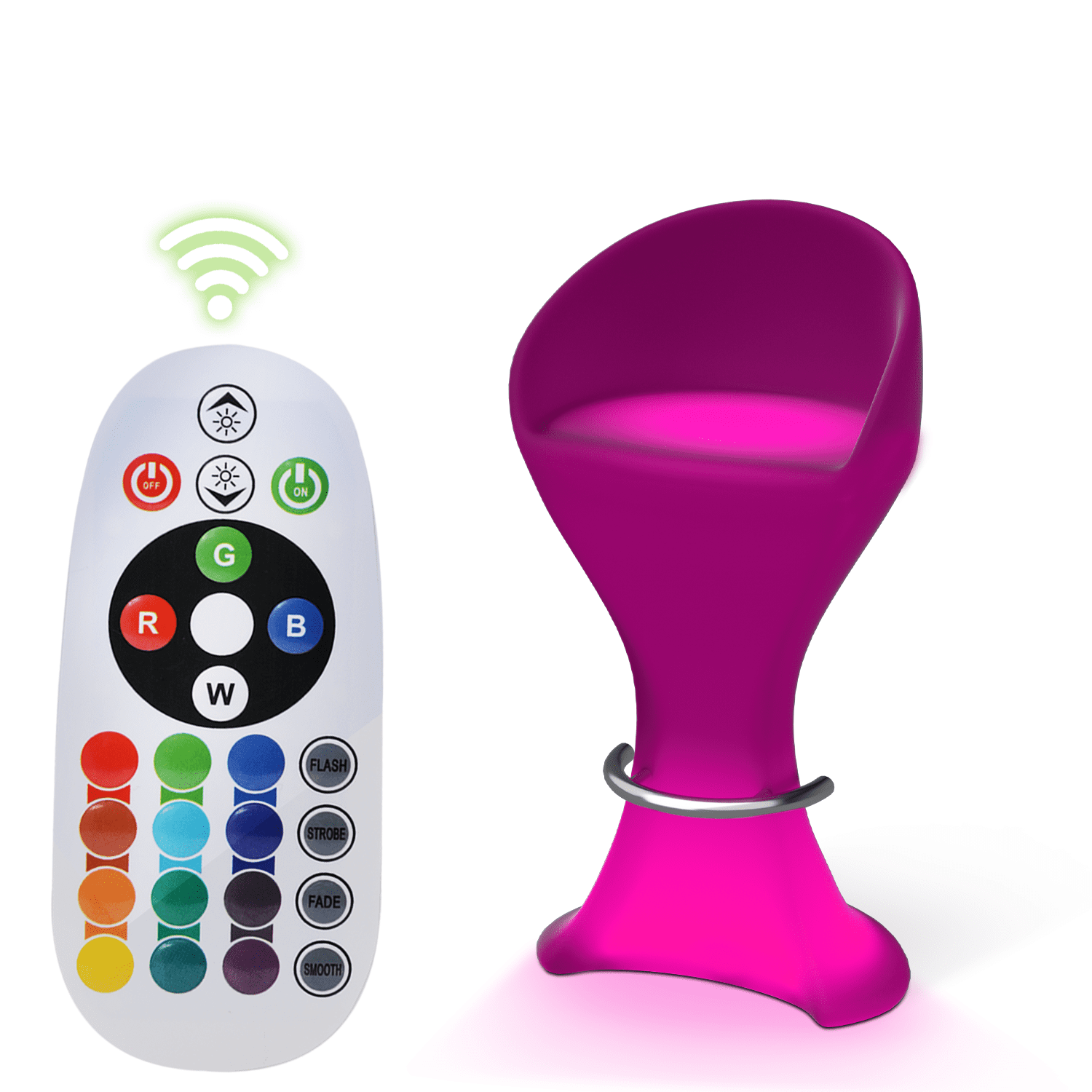 Magshion LED Light Up Bar Stool Modern Lighting Barstool RGB 16 Color ...