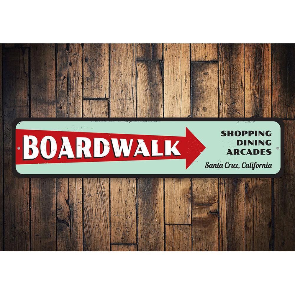 Boardwalk Directional Novelty Sign, Metal Wall Decor - 4x18 inches ...