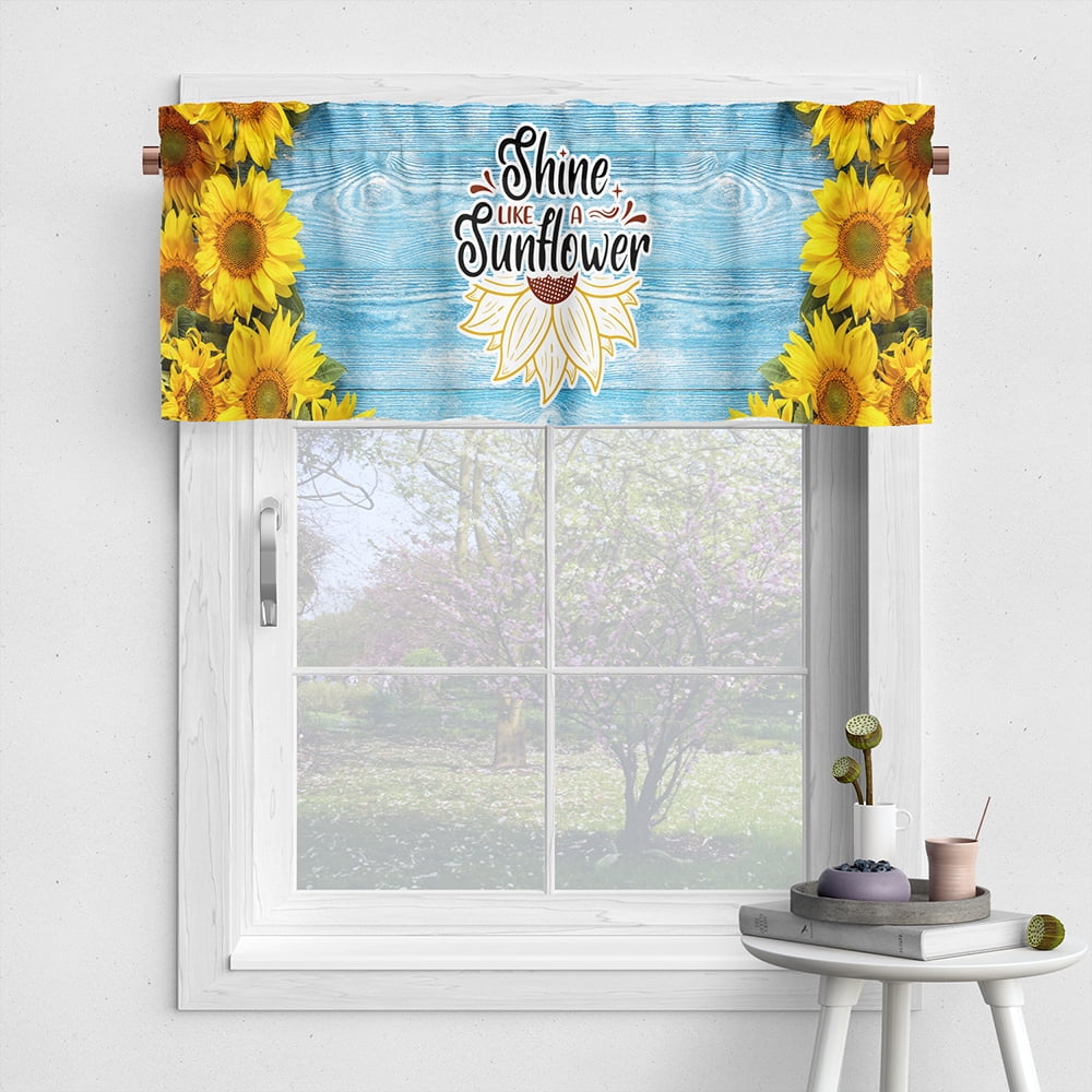 CUH Waterproof Kitchen Curtain Slot Top Village Window Treatment ...