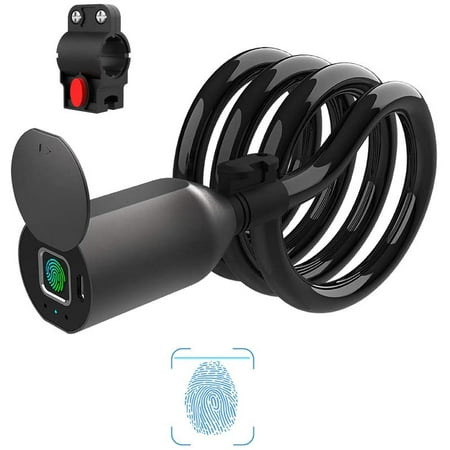 Bmatwk Fingerprint Bicycle Lock Steel Cable Lock Electric Bicycle Lock ...