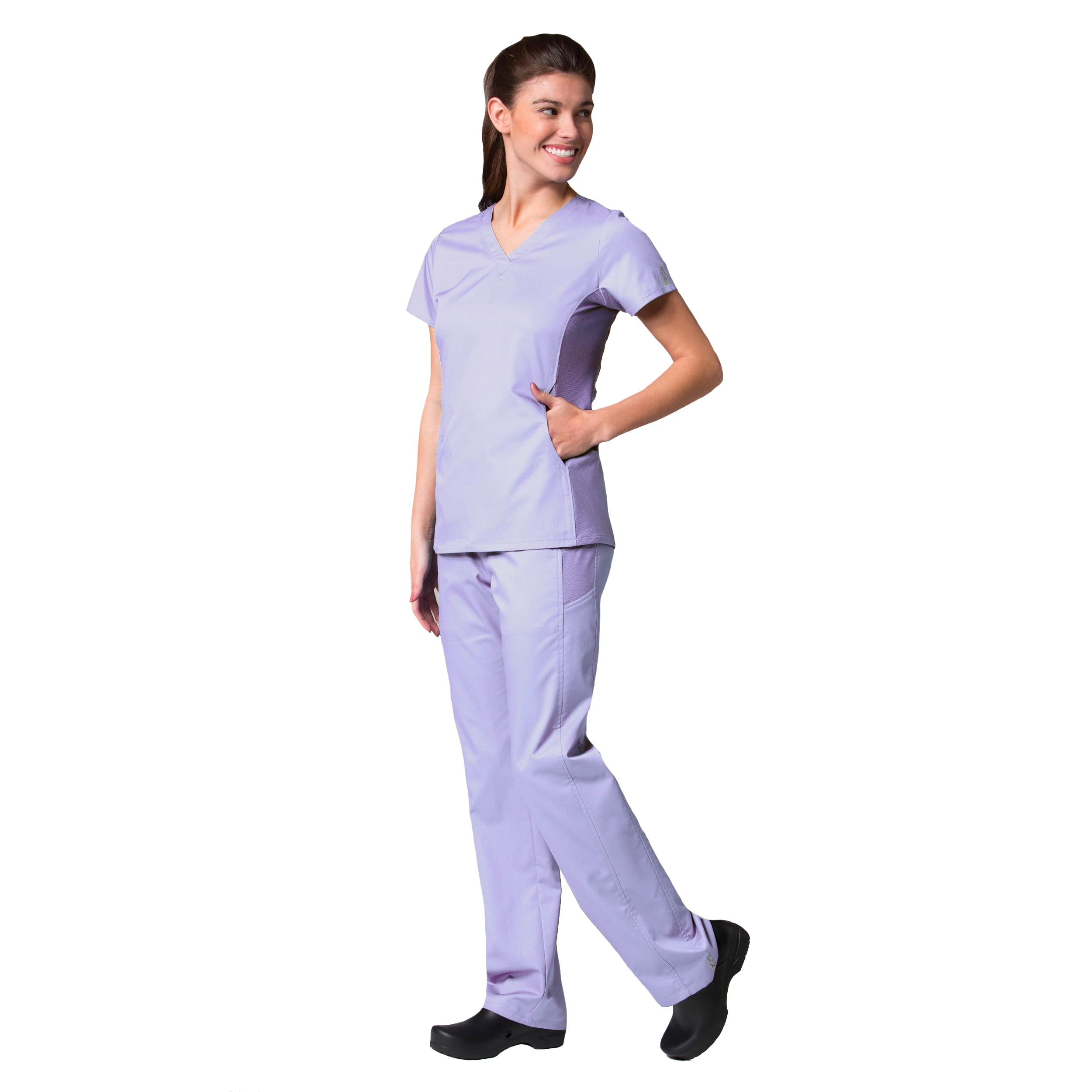 Maevn Eon Women's Sporty Mesh Panel Top & Sporty Mesh Panel Pant Scrub ...