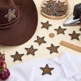 22Pcs Star with Leopard Print Polyester Embroidery Sew on Cloth Patches ...