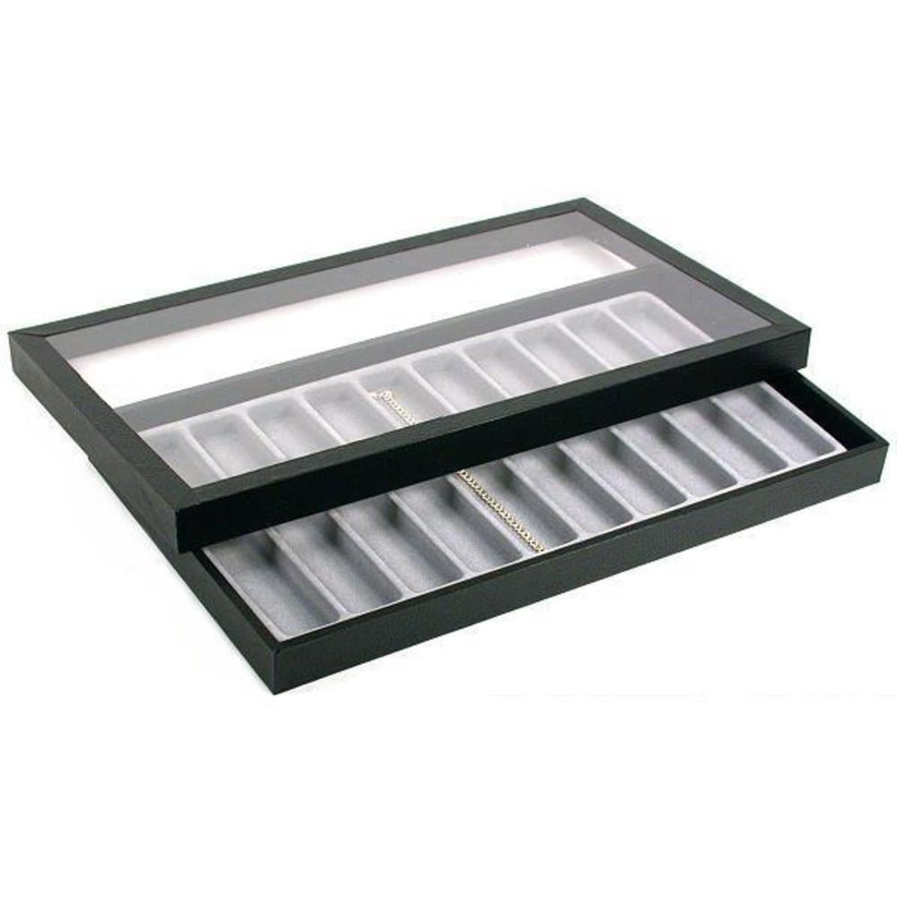 10 Slot Bracelet Display Tray Acrylic Lid Travel Case - Walmart.com