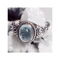 Antique Silver Vintage Zinc Alloy Oval Gemstone Decor Ring For Women ...
