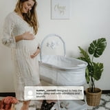 Delta Children Curve Bassinet, Baby Bedside Sleeper with Storage, White ...