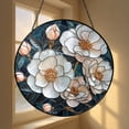 Floral Bloom Glass Panel, Stained Glass Style Window Decor - Walmart.com