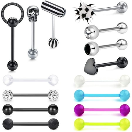 HTWW Plastic Tongue Rings Nipplerings Flexible Nipple Piecing Bar ...