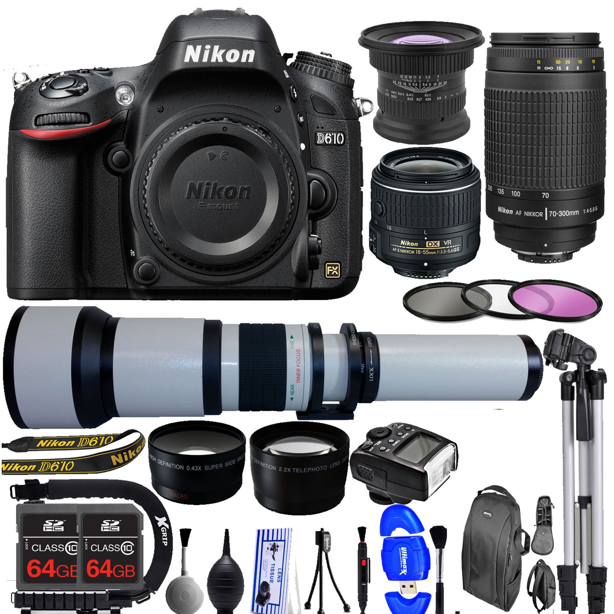 Nikon D610 DSLR SLR Digital Camera ||18-55mm VR II ||6.5mm Fisheye ...