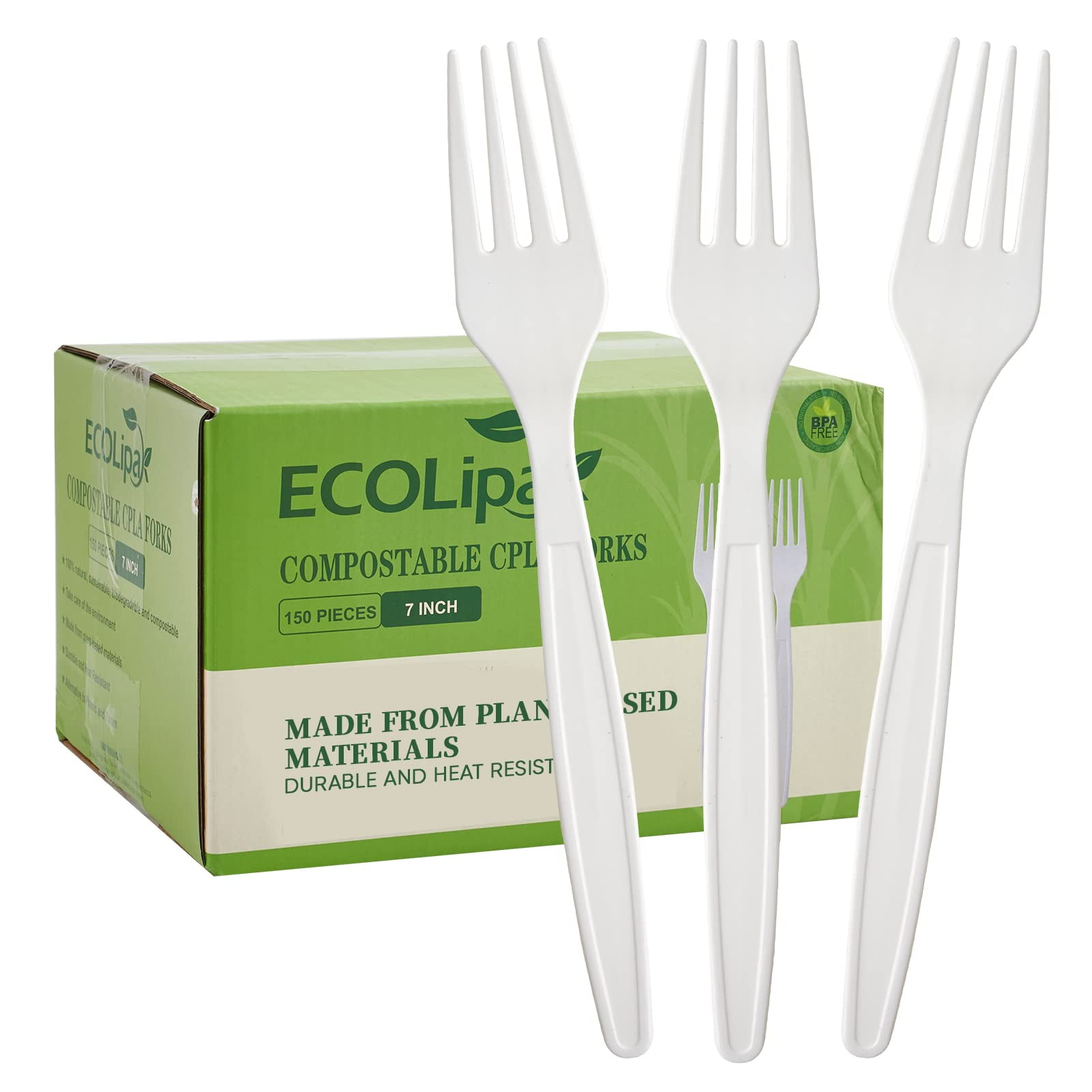 Click here for Ecolipak 100 Compostable Forks 150 Pack 7 Inch Lar... prices
