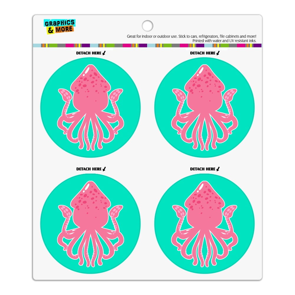 Cute Squid Tentacles Ocean Refrigerator Fridge Locker Vinyl Circle ...