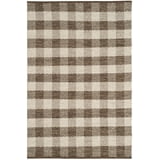 SAFAVIEH Kilim Jasmine Checkered Wool Area Rug, Light Grey/Brown, 5' x ...