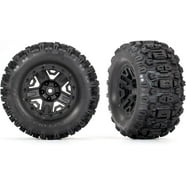 Traxxas 3771X Tires & Wheels 2.8 RXT Black & Satin Wheels, Ribbed Tires ...