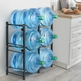 5 Gallon Water Bottle Holder, 3 Tiers Black Double Row Heavy Duty Water ...