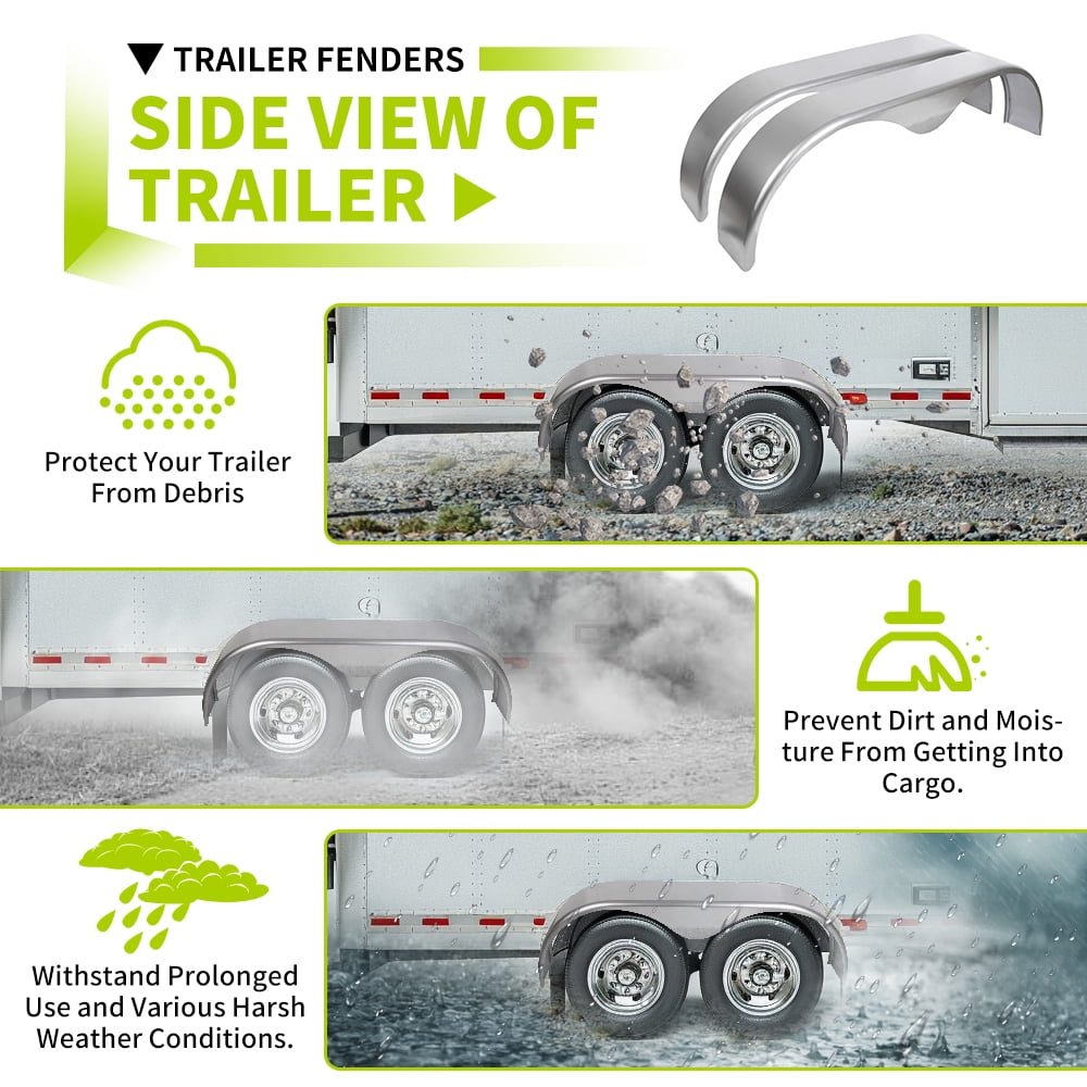 Aluminum Trailer Fenders Cargo Parts Mudguard Single Axle Aluminum