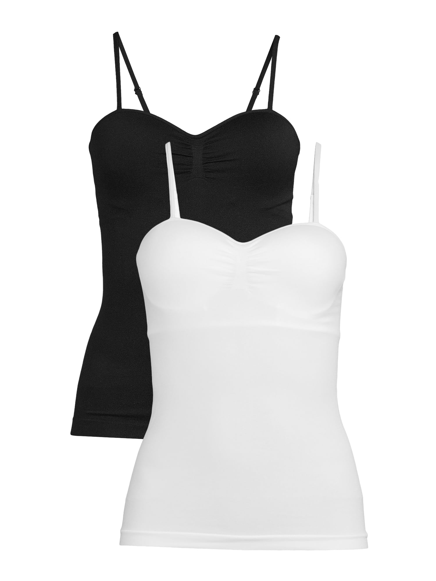 No Boundaries Juniors’ Seamless Bra Cup Tank Top, 2-Pack - Walmart.com