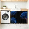 Blue Rose Cabinet Curtains 11" W x 13" L Vintage Flower Garden Abstract ...