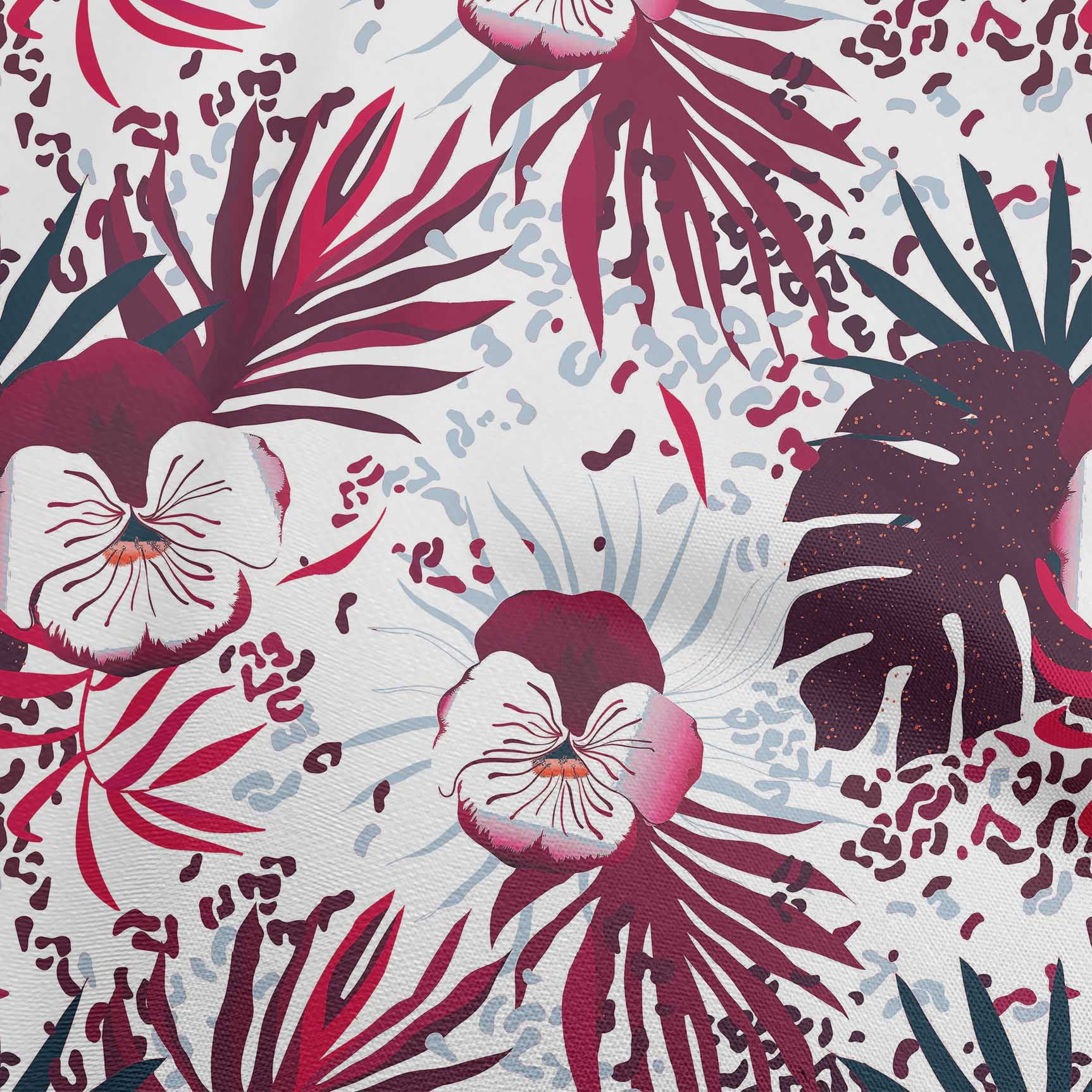 oneOone Cotton Silk Red Fabric Tropical Dress Material Fabric Print ...