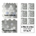 Acopelo Peel and Stick 3D Hexagon Mosaic Silver Metal Tile for ...