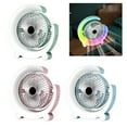 Table Fan LED Display Desktop Fan with Colorful Lamp Cooling Fan Quiet ...