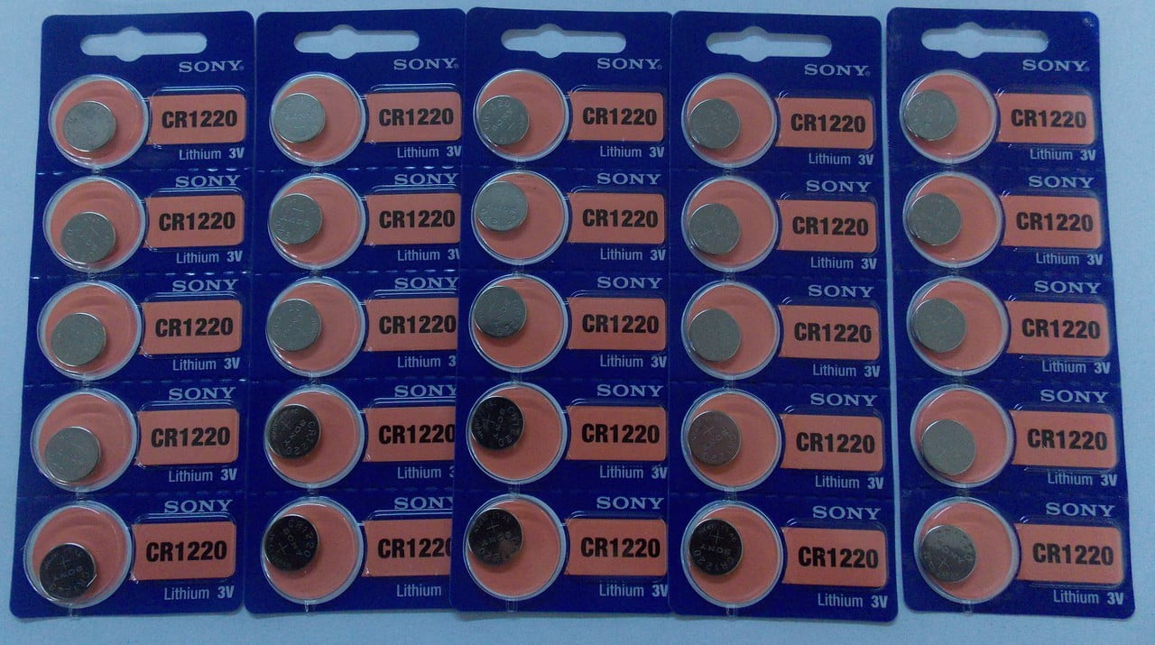 Sony Murata CR1220 3V Lithium Coin Battery - 25 Pack + FREE SHIPPING! - Walmart.com