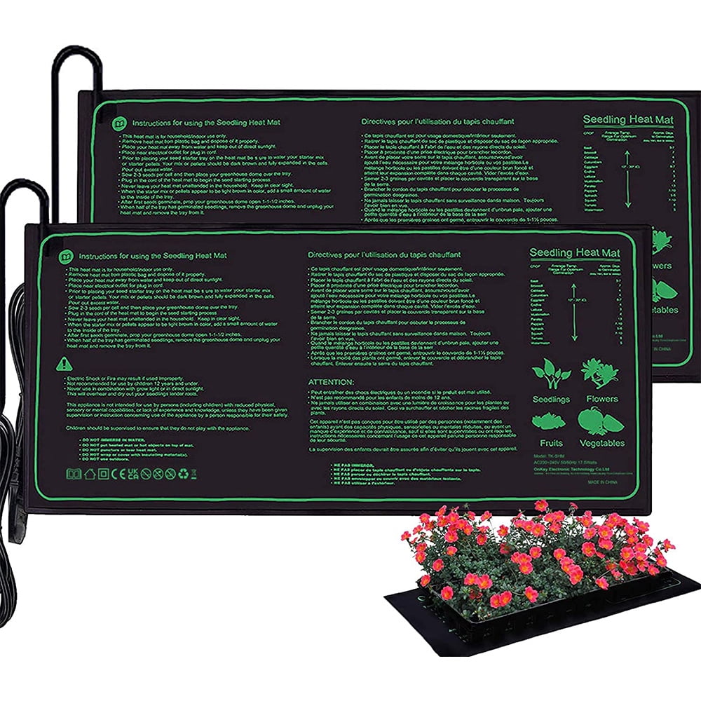 DONGPAI 2 Pack 10"x20" Seedling Heat Mat Waterproof Heating Pad for ...