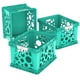 Storex Plastic File Crate with Handles, Letter/Legal Size, Teal, 3-Pack ...