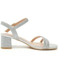 Free Shipping Dadawen Womens Ankle Strap Block Heels Sandals Open Toe