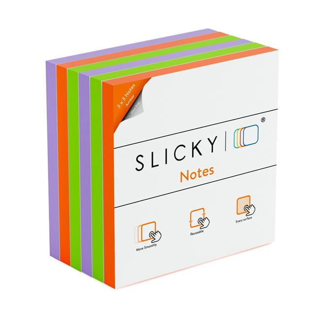 Slickynotes N3395P6C3B0258 3 x 3 in. Sticky Notes - Assorted Color ...