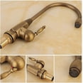 Antique Swivel Kitchen Faucet Gold Copper Single Handle 1 Hole Brushed ...