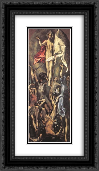 El Greco 2x Matted 14x24 Black Ornate Framed Art Print 'The ...
