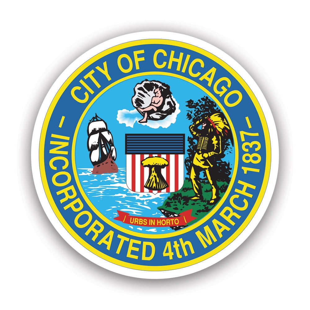 Seal of Chicago Sticker Decal - Self Adhesive Vinyl - Weatherproof ...