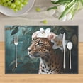 4pcs Leopard Print Placemats - 12x18 Inch Washable Table Mats with ...