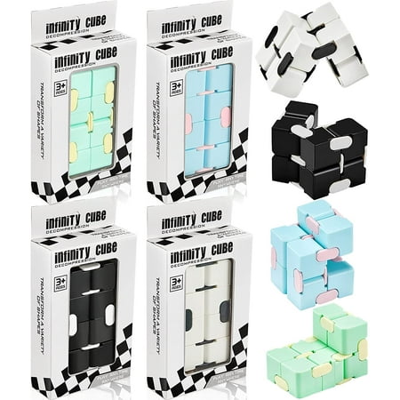 4 Pieces Infinity Cube, Sensory Infinity Cube Autism Relief, Mini ABS ...
