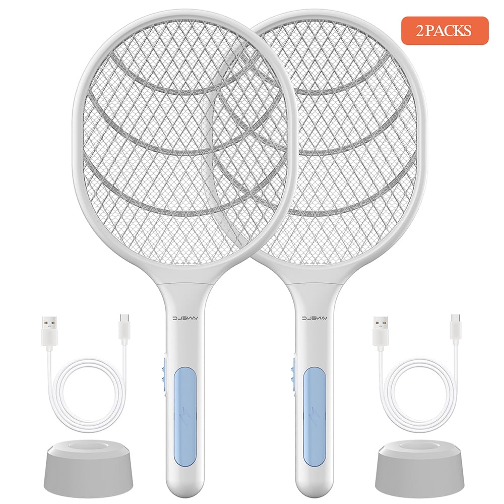 2Pack Bug Zapper Racket Mosquito Killer Electric Fly Swatter Type-C ...