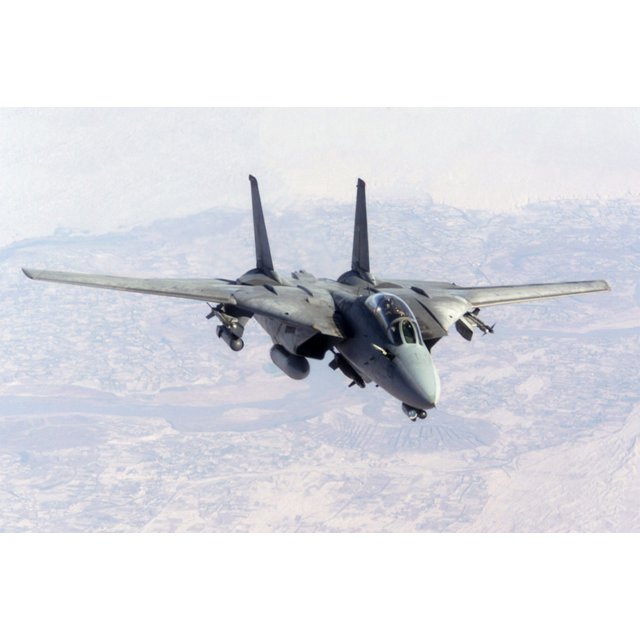 24x36 gallery poster, F-14 Tomcat Navy F-14D flying over the skies of ...