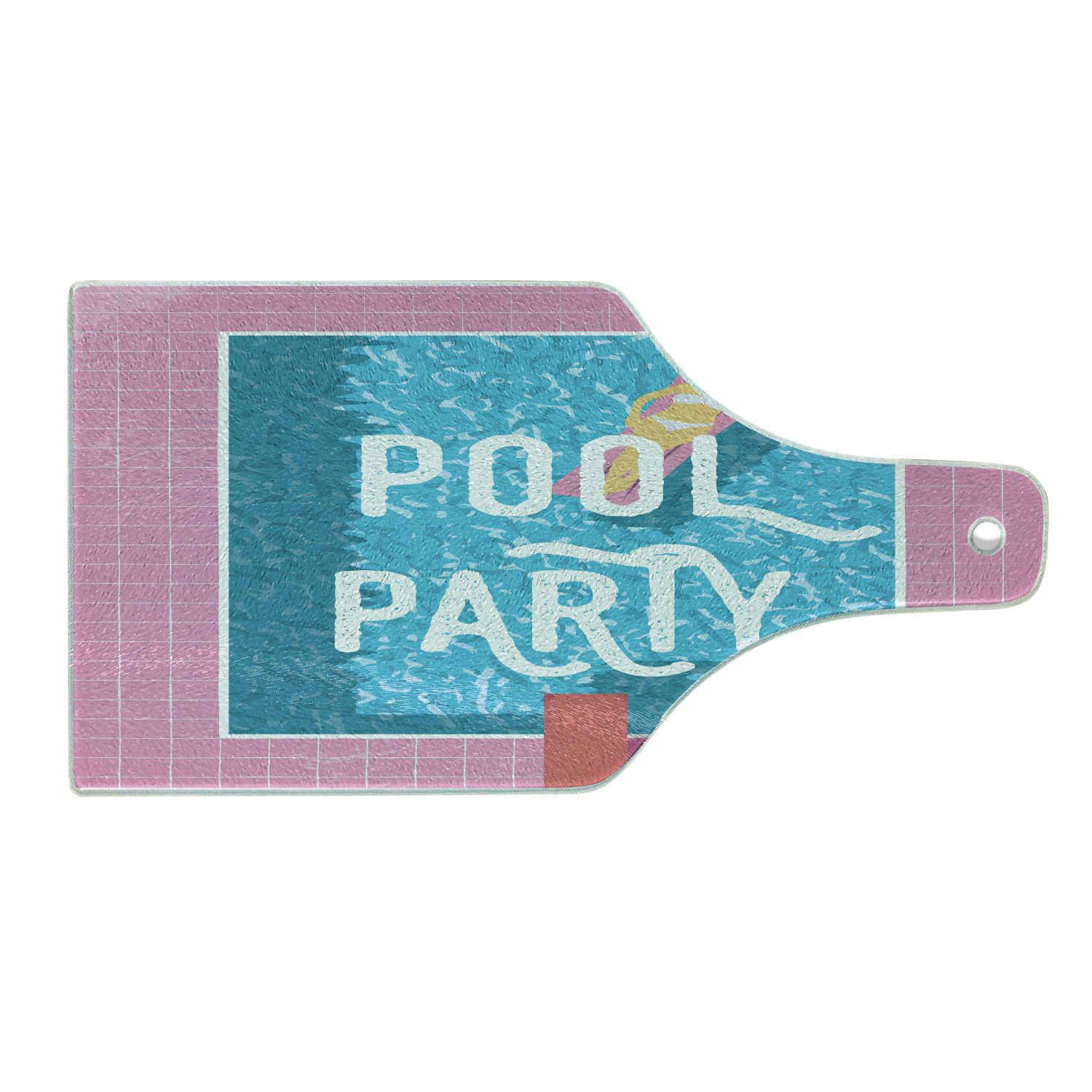 Pool Party Cutting Board, 80s Retro Fun Illustration with Sunbathing ...