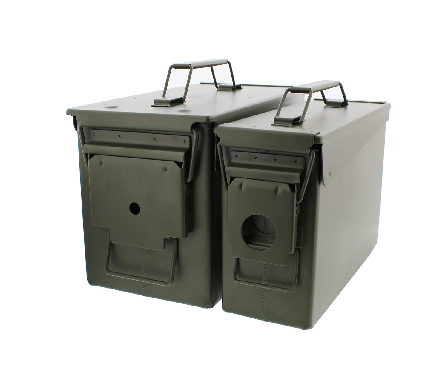 30 and 50 Cal Metal Gun Ammo Can 2-Pack – Military Steel Box Set Ammo ...