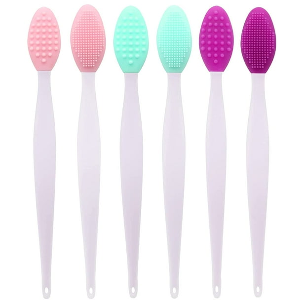 Lip Scrub Brush,2 in 1 Double-Sided Silicone Exfoliating Lip Brush Tool ...