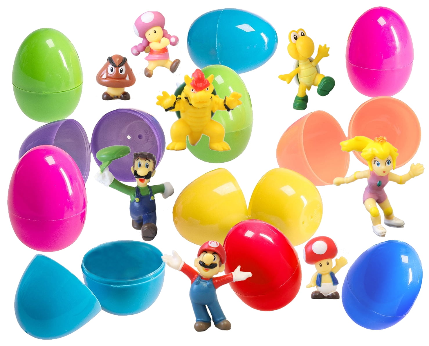8 Toy Filled Jumbo Easter Eggs With Mario Figures - Delight Kids With ...